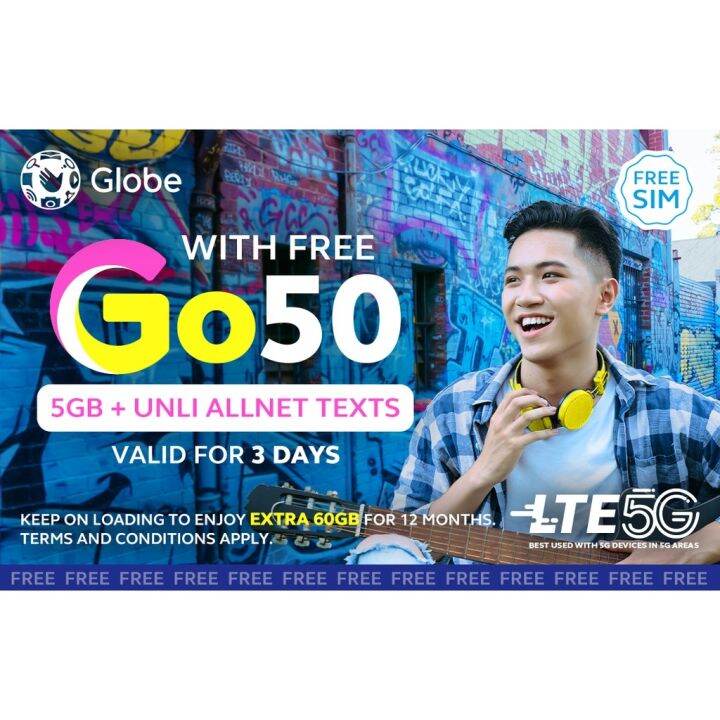 [FREEBIE] Globe Prepaid SIM with up 65GB - GWP | Lazada PH