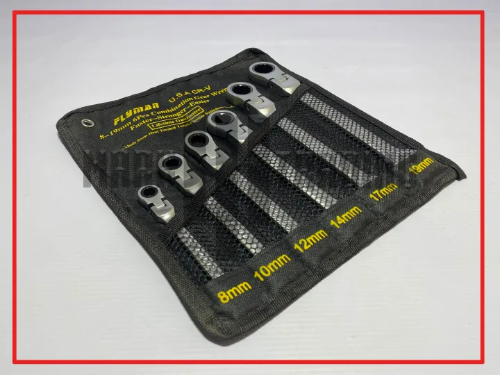 Flyman Combination Wrench Set 6 Pcs.(Flexible Ratchet End) | Lazada PH