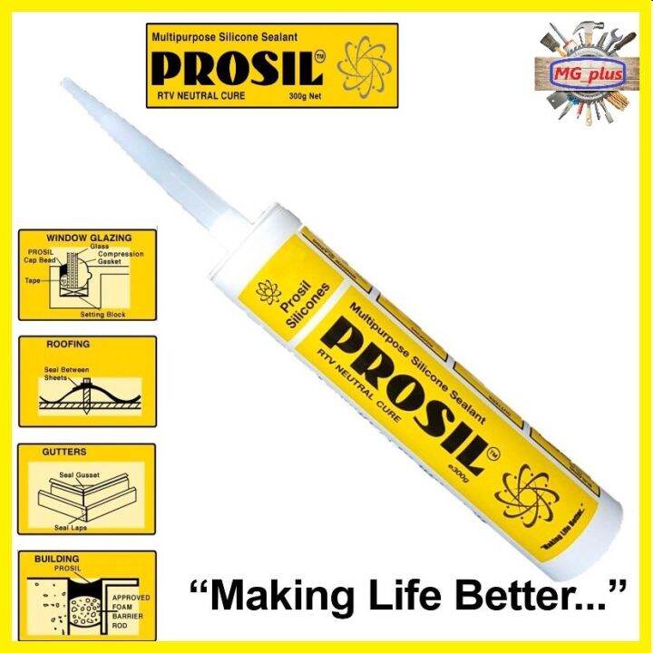 Hot Prosil Multi-Purpose Silicone Sealant RTV Neutral Cure 300g (Clear ...