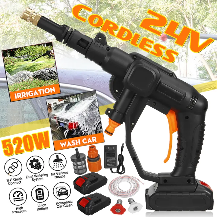 520W 24V 2 Battery Car Washing Machine High Pressure Cleaner , Water ...