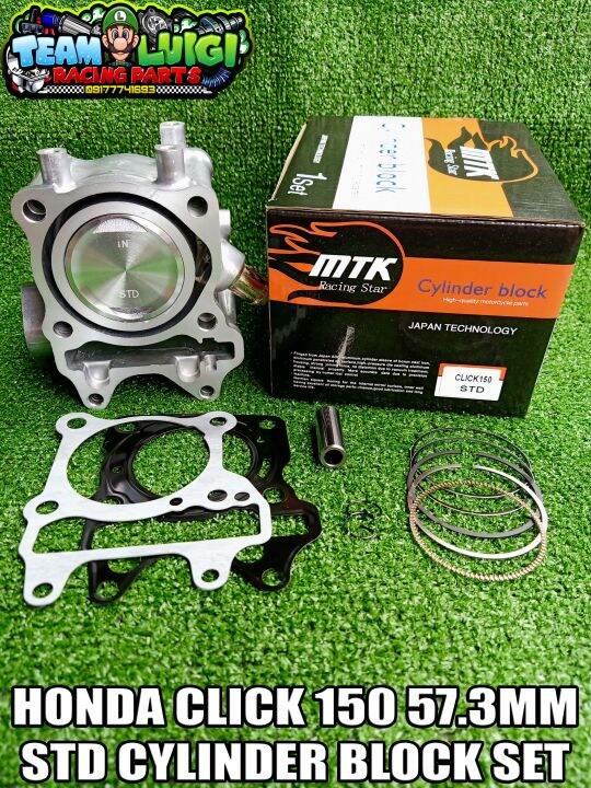 MTK HONDA CLICK 150 57.3MM STANDARD CYLINDER BLOCK SET | Lazada PH