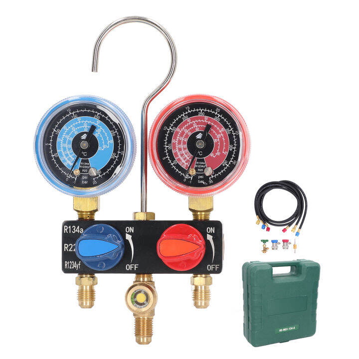 AC Gauge Set Mini Manifold for R22 R134a R1234yf Refrigerant Automotive ...