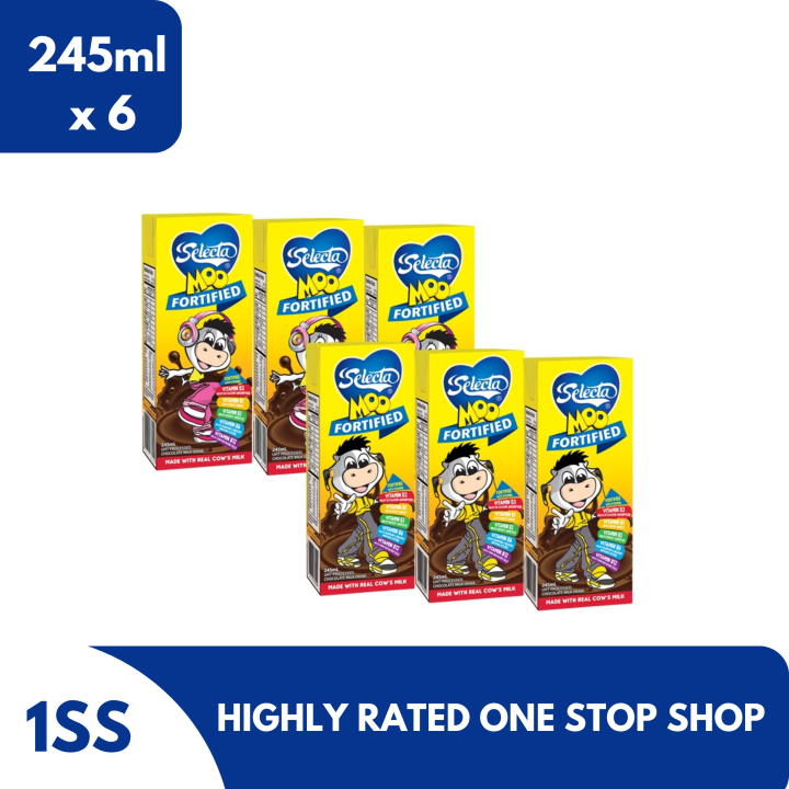 Selecta Moo Fortified Chocolate Milk Drink, 245ml set of 6 | Lazada PH