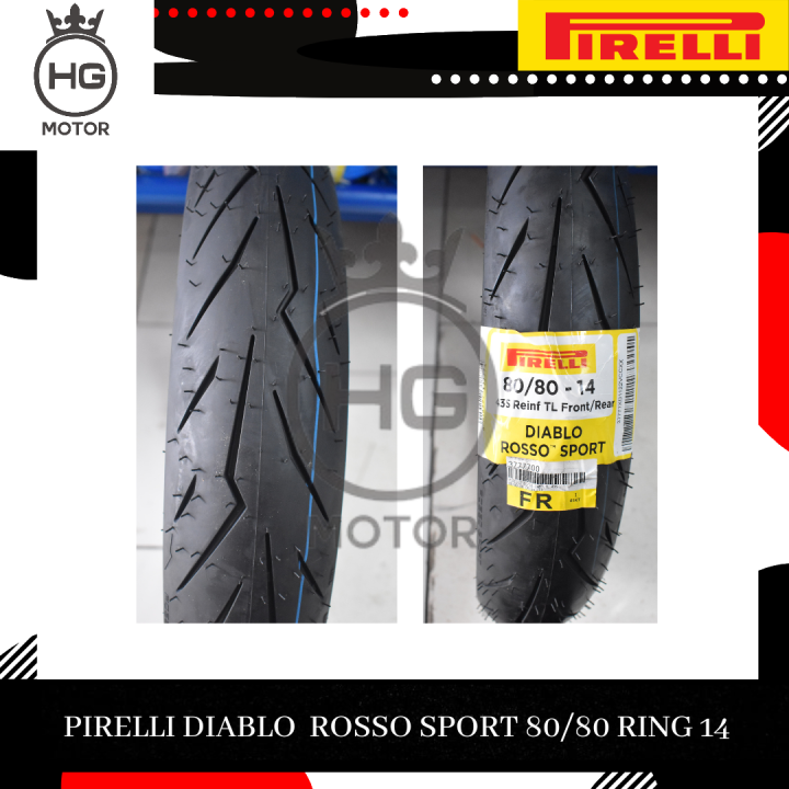 Ban Pirelli Diablo Rosso Sport 80/80-14 Motor Matic Mio Beat Vario ...