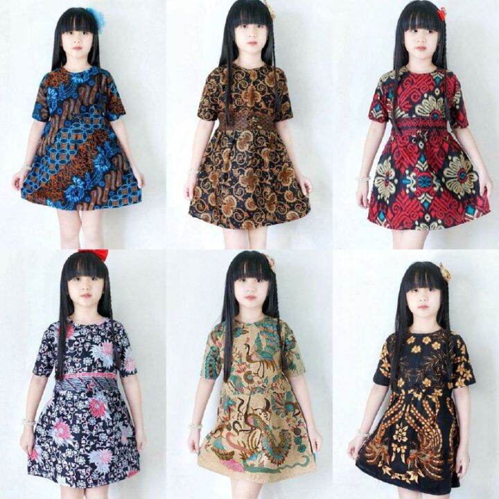 Dress batik Anak perempuan umur 1-6Tahun - Motif batik bervariasi ...