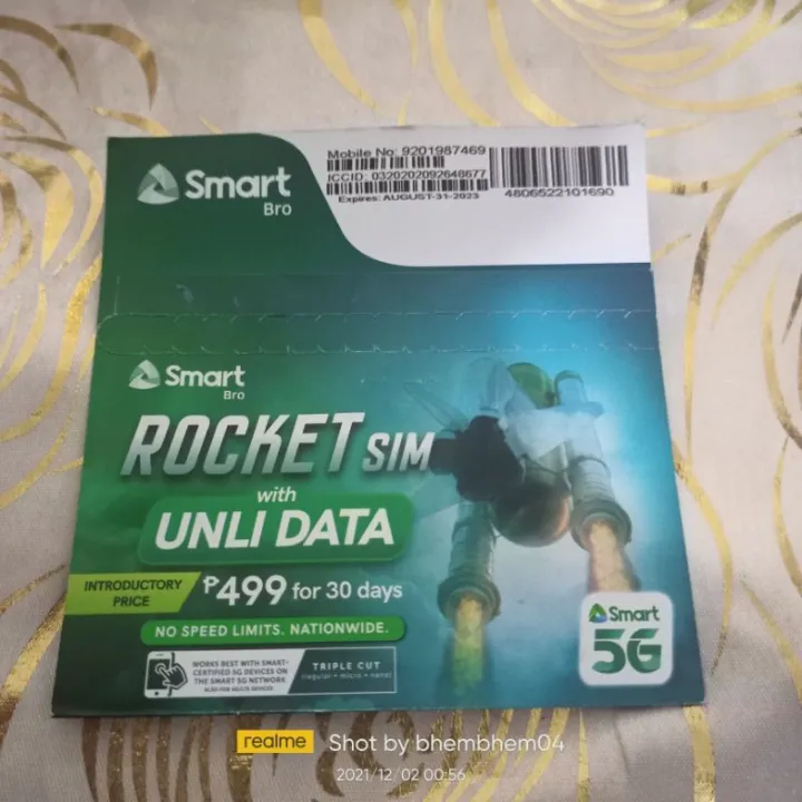 ROCKET SIM (UNLIMITED DATA) (SMART 5G) (no speed limit nationwide)TPx | Lazada PH
