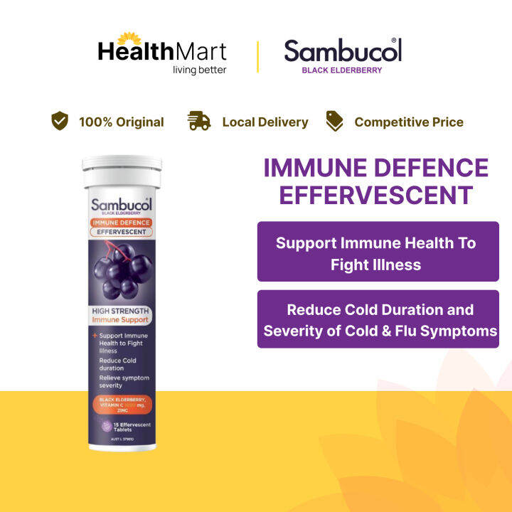 [SG] Sambucol Immune Defence, 15 Effervescent Tablets (Suitable for ...