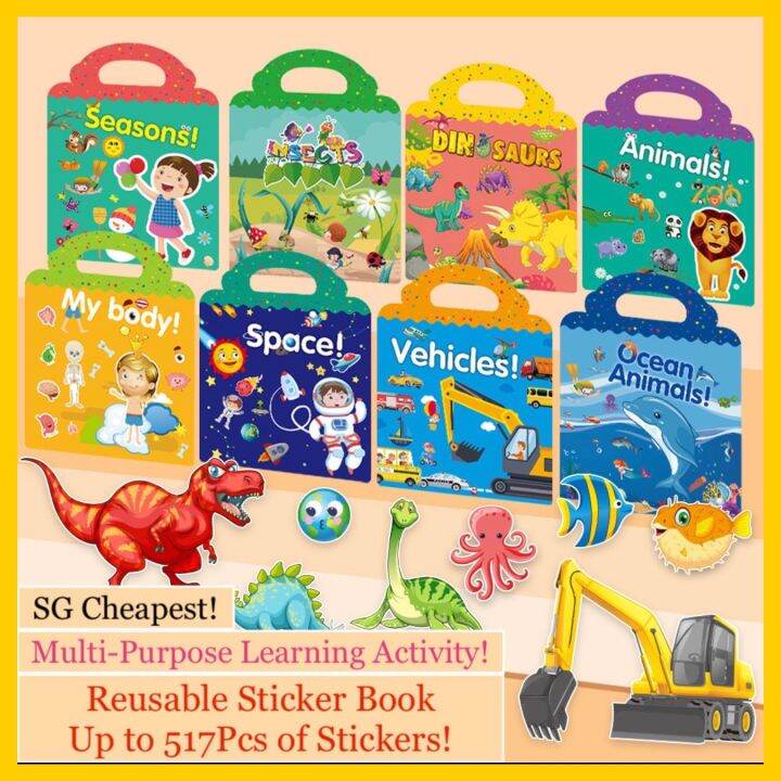 [SG] Reusable Educational Sticker Books (Latest 15-Themes) - Children's ...
