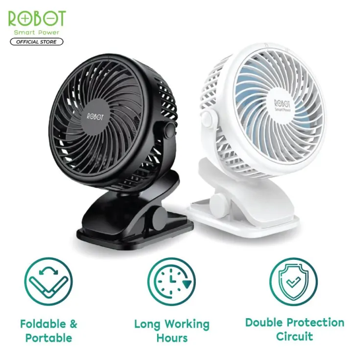 Robot Portable Mini Fan and Desk Clamp RT-BF10 with 3 levels of wind ...