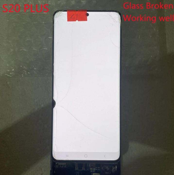 กระจกแตกทำงานได้ดีใช้สำหรับ Samsung Galaxy S20PLUS G985 LCD G985F S20 ...