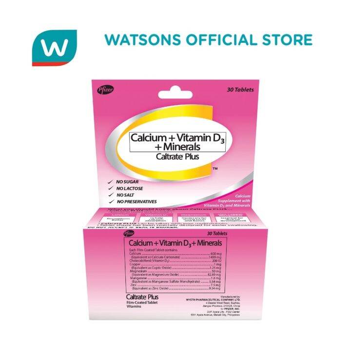CALTRATE PLUS Box of 30 Tablets [Calcium VitaminD3 Minerals] | Lazada PH