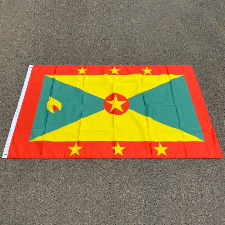 Aerlxemrbrae Grenada Flag 3x5 Feet Super Poly Football Flag Indoor