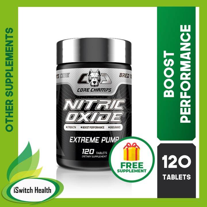 Core Champs Nitric Oxide Extreme Pump - 120 Tablets | for Muscle ...