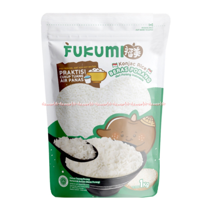 Fukumi 1kg Konjac Rice Beras Porang Cukup Tuang Air Panas Nasi Praktis ...