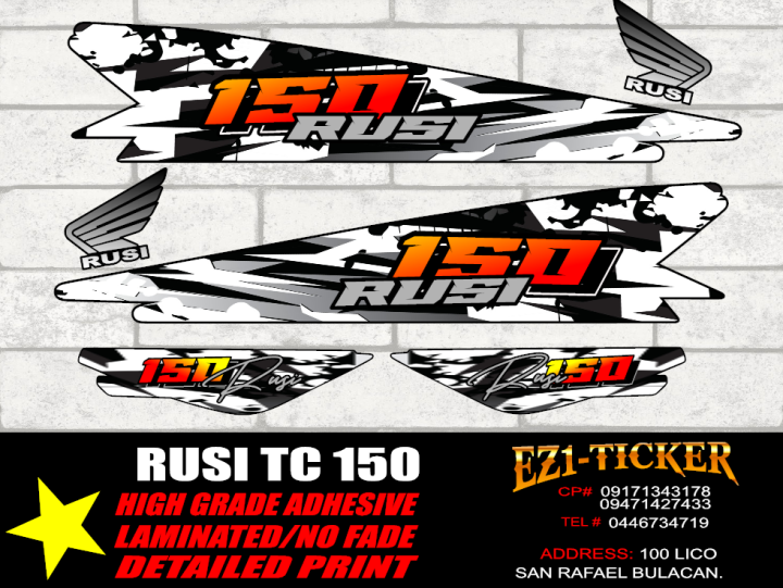 RUSI TC 150 DESIGN 7 DECALS | Lazada PH