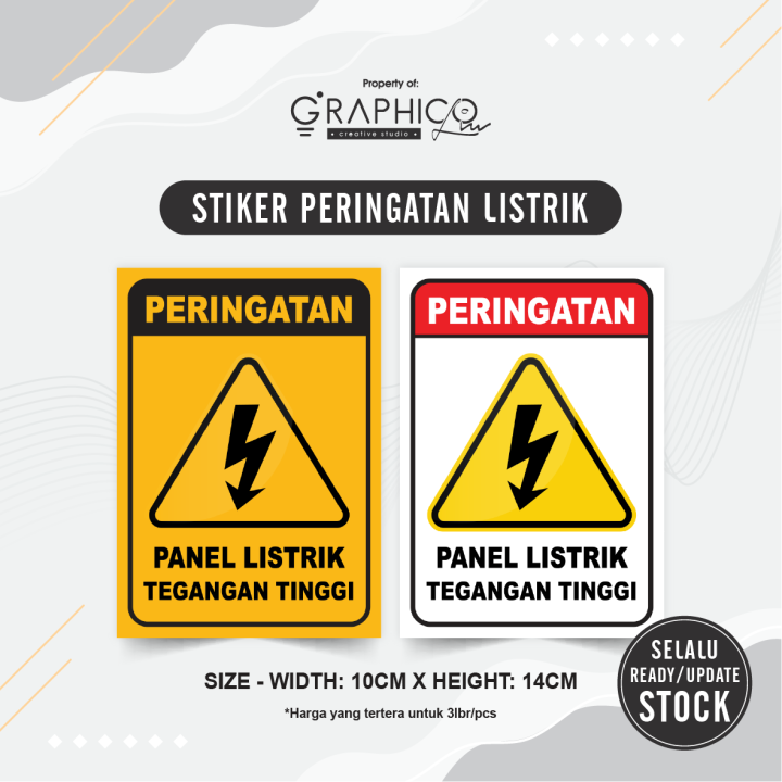 Stiker Listrik Stiker Label Stiker Peringatan Tegangan Listrik (10x14cm ...