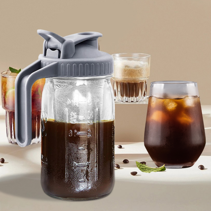 VOVA Cold Brew Coffee Maker Wide Mouth Cold Brew Pitcher with Coffee ...