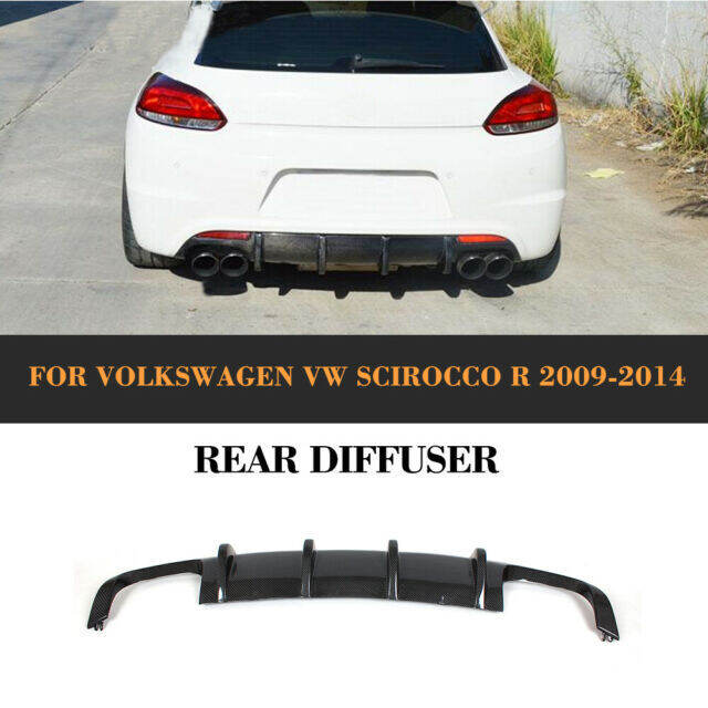 Volkswagen scirocco R Rear bumper carbon fiber fibre diffuser lip skirt ...