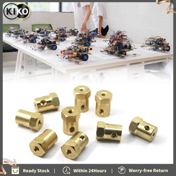 2Pcs Hexagonal Brass Coupling Flexible Motor Shaft Coupling Coupler ...