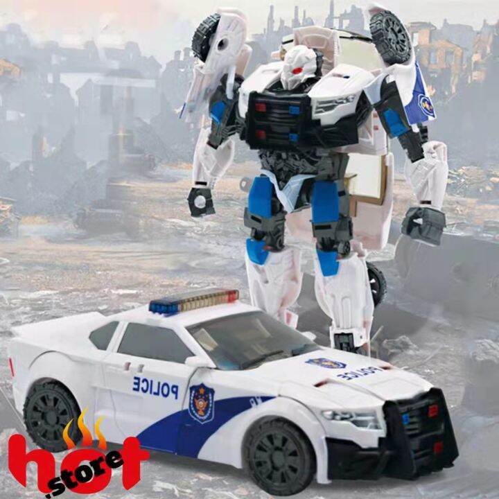 Mainan Robot Barricade Transformers Deformation Police Putih YS-05B ...