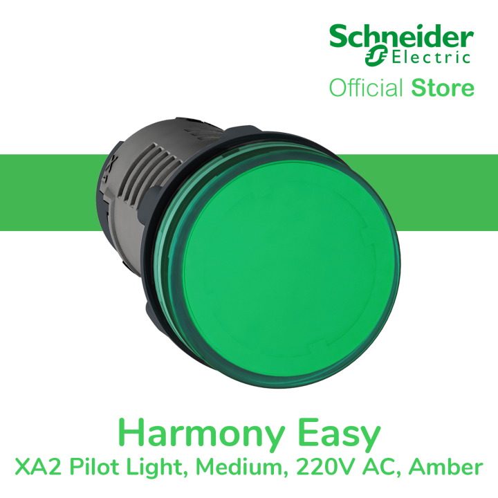 Schneider Harmony Easy XA2 Medium 220V AC Green Pilot Light (XA2EVM3LC ...