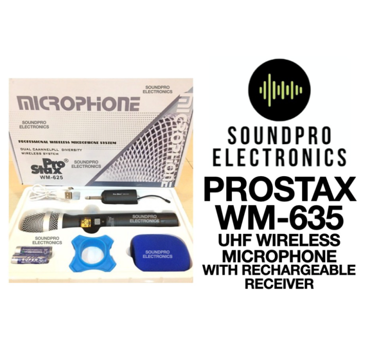 ORIGINAL Pro Stax WM-625 UHF Wireless Microphone With Rechargeable ...
