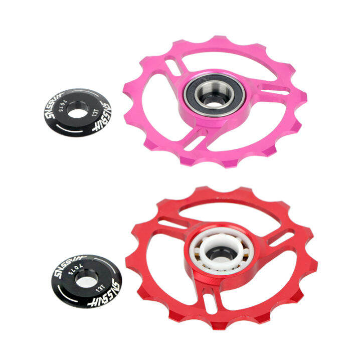 MEROCA MTB Bike 11T 13T Alloy Jockey Wheel Bicycle Rear Derailleur Guide Pulley Steel Bearing ...