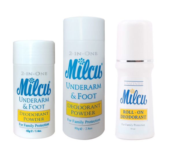 Milcu Underarm & Foot Deodorant Powder 80g, 40g, ROLL ON 50ML SOLD PER ...