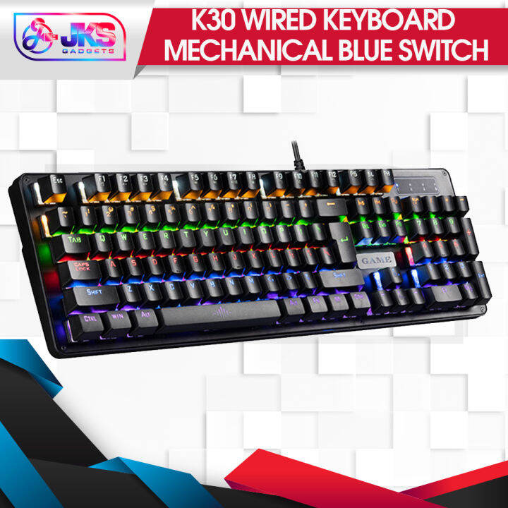 K30 RGB Mechanical Keyboard Wired Gaming Key Board RGB Backlit (Blue ...