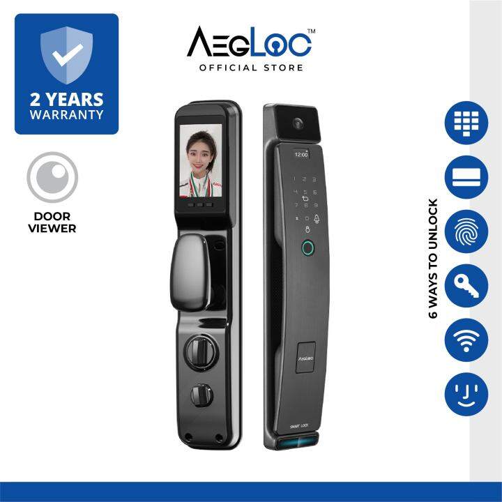 AegLoc Grey Smart Push Pull Door Lock (AEG-SD500Pro) | Lazada