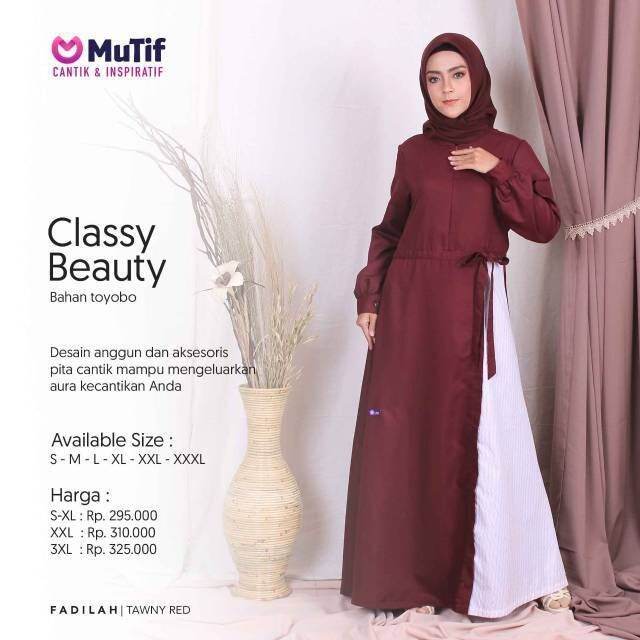 PROMO ! GAMIS MUTIF | Gamis MuTif Fadilah Tawny Red - Stripper | Dress ...