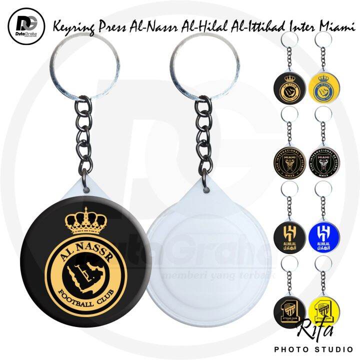 [KEYRING PRESS] AL NASSR AL HILAL AL ITTIHAD INTER MIAMI Gantungan ...