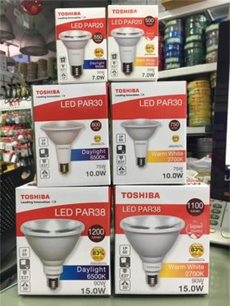 TOSHIBA หลอดไฟ LED PAR 20 IP65 7W / PAR 30 10W / PAR 38 15W แสงขาว ...