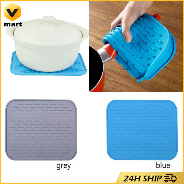 Silicone Dish Drying Mat Table Mat Heat Resistant Draining Tableware ...