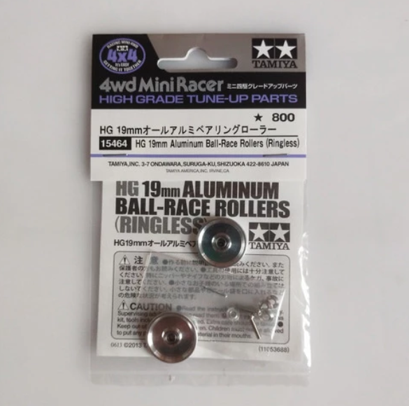 Tamiya mini 4wd HG 19mm Aluminum Ball Race Rollers Ringless 15464 ...