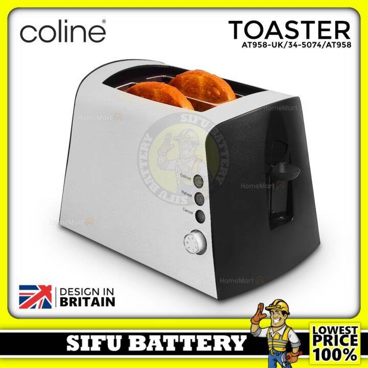 Coline Toaster Machine 2-Slices Bread Toast Maker Pembakar Roti Bakar ...