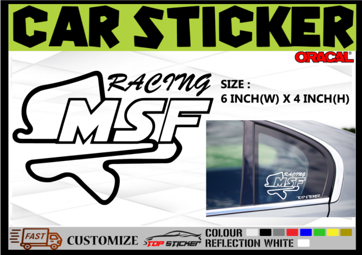 SEPANG MSF RACING CAR STICKER KERETA STICKERS CIRCUIT | Lazada