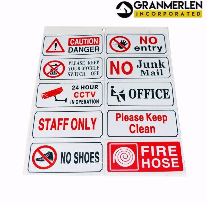 GML INC Assorted Signage Sticker label or Precaution Sign Sticker 10-in ...