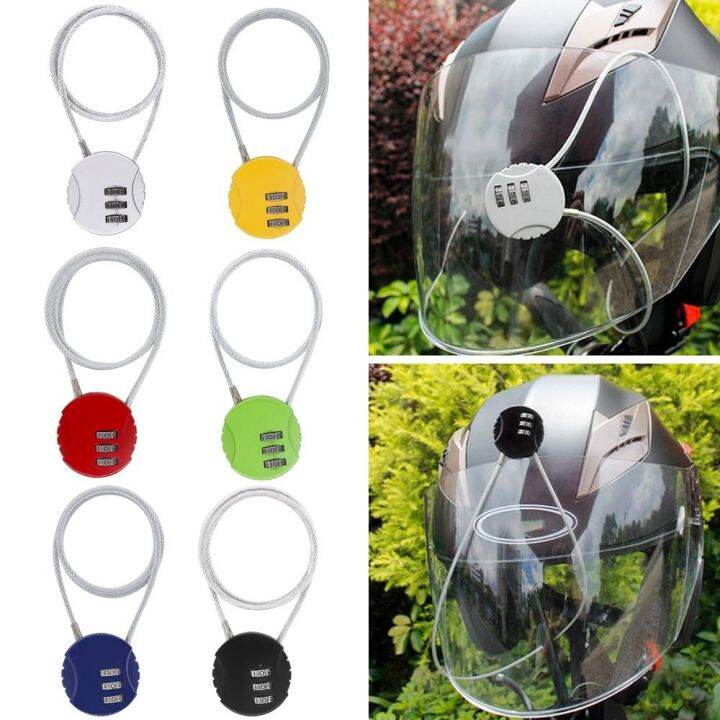 GOTORADE New Extended Wire Rope Password Motorcycle Helmet Lock Digit ...