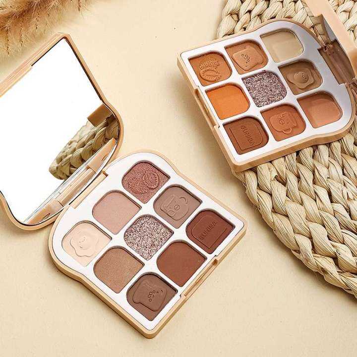 SUNISA Soft Magic Toast Eye Shadow Plate Funny Series Eye Shadow Blush ...