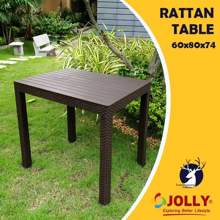 WASSU JOLLY DINING OFFICE TABLE RECTANGULAR RATTAN DESIGN TABLE ...