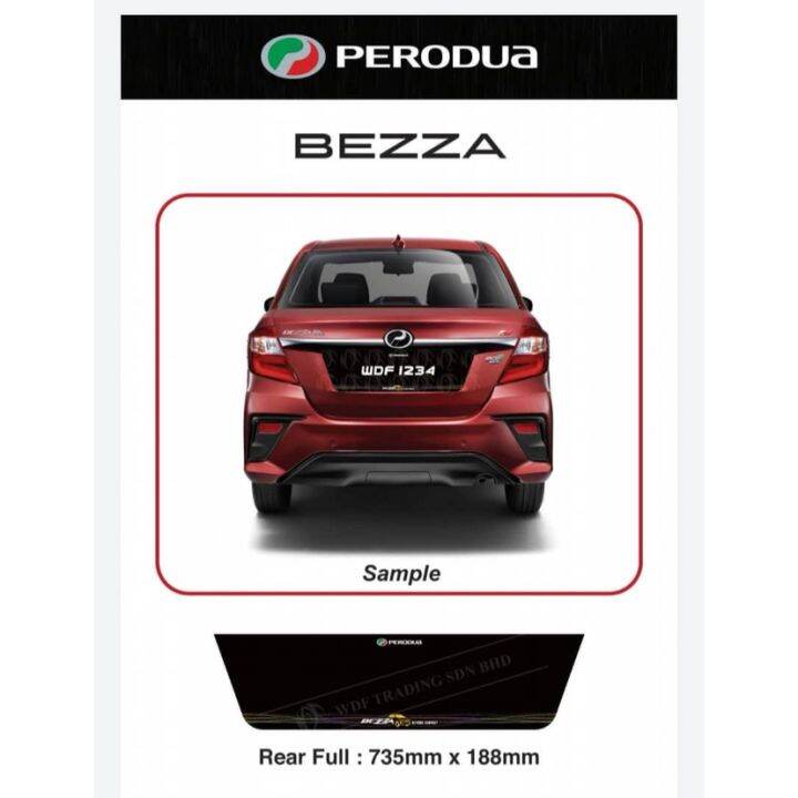 Ready stock perodua Bezza Acrylic Kereta Plat Nombor Papan belakang ...