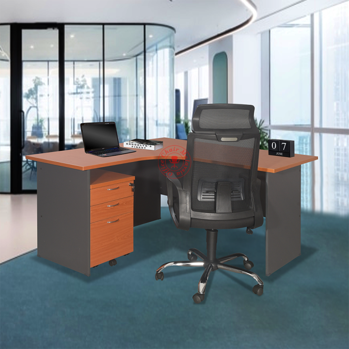 Promo Set L Shape Table with 2D1F drawer / Office Table / Office Desk ...