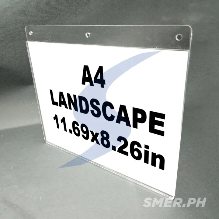 A4 Wall Holder Menu Display Plastic Acrylic for Business Office and ...