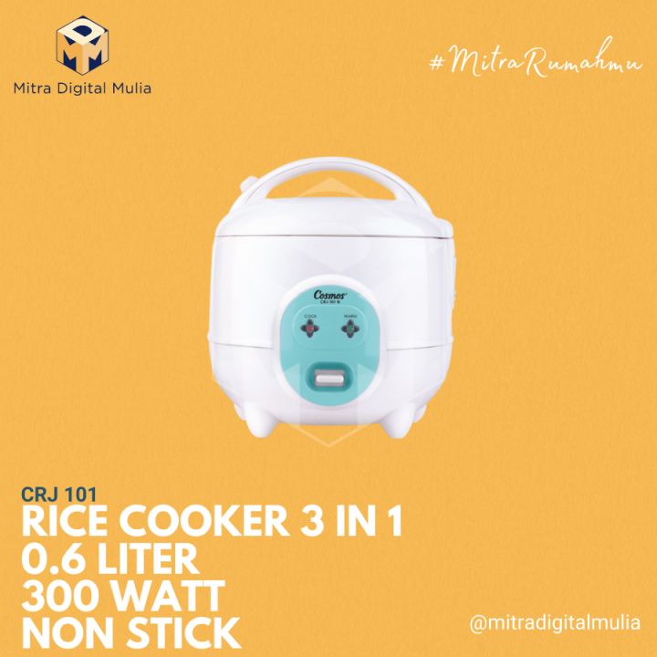 [COD FREE ONGKIR] Cosmos CRJ 101 N Rice Cooker 3 in 1 0.6 Liter CRJ101N ...