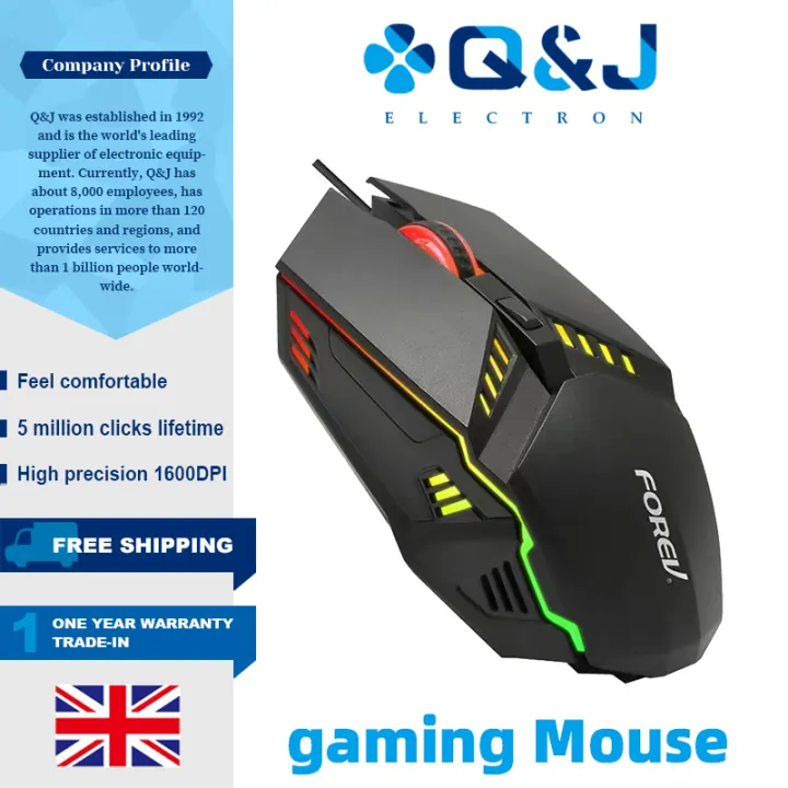 【Local Warranty】Q&J Gaming Mice High Speed Gaming Mouse with Mouse Pad ...