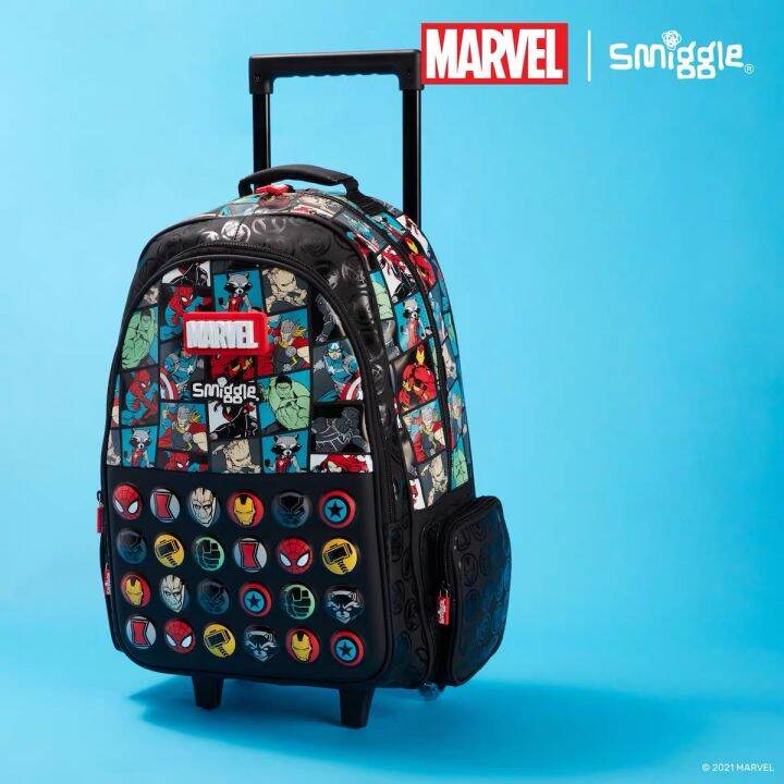 Smiggle Marvel Trolley Backpack With Light Up Wheels | Lazada PH