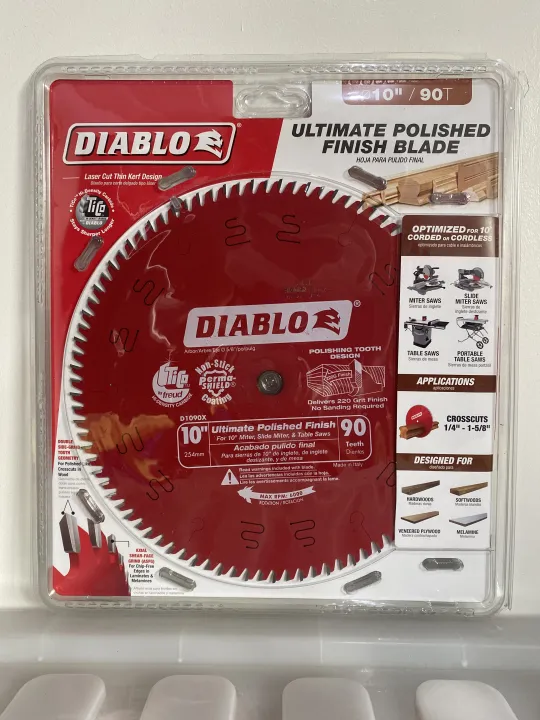 Diablo by freud 10 in. x 90-Teeth Ultimate Polished Finish Saw Blade 5/ ...
