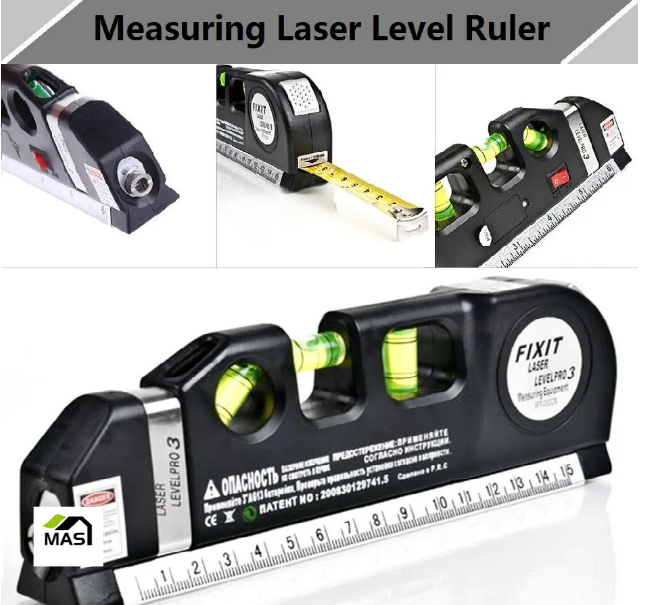 MAS GOODS 4 in 1 Accurate Multipurpose Laser Level Lever Cross Projects Horizontal Vertical ...