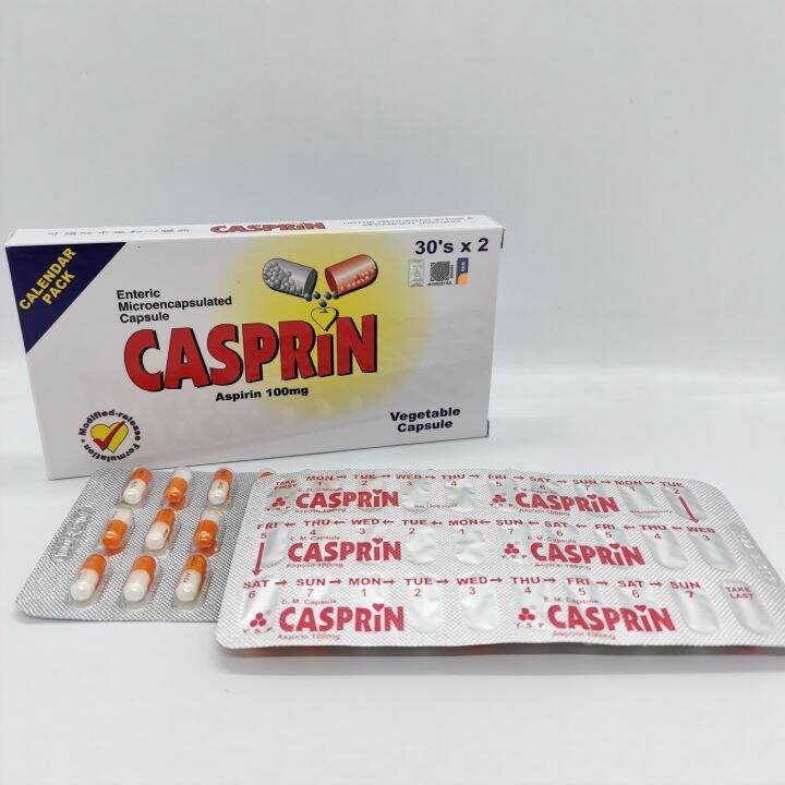 Casprin 100mg 2X30's (Aspirin 100mg) | Lazada
